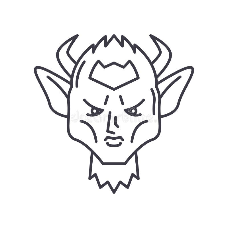 Devil Icon, Linear Isolated Illustration, Thin Line Vector, Web Design ...