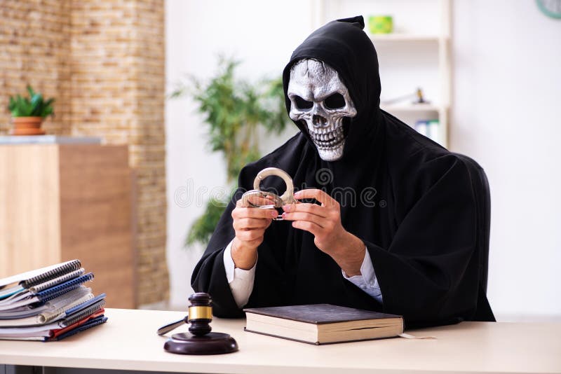 Demon Judge Working in the Courthouse Stock Image - Image of monster ...