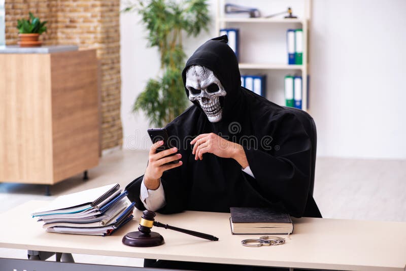 Demon Judge Working in the Courthouse Stock Image - Image of evil ...
