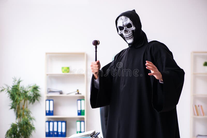 Demon Judge Working in the Courthouse Stock Image - Image of mask ...