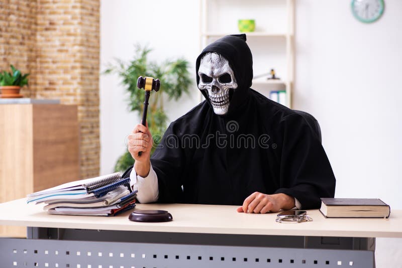 Demon Judge Working in the Courthouse Stock Image - Image of nightmare ...