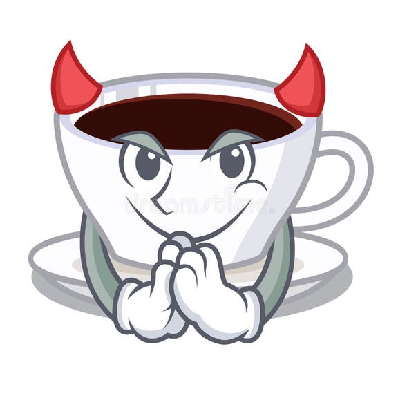 Devil Latte Macchiato in the Cartoos Shape Stock Vector - Illustration ...