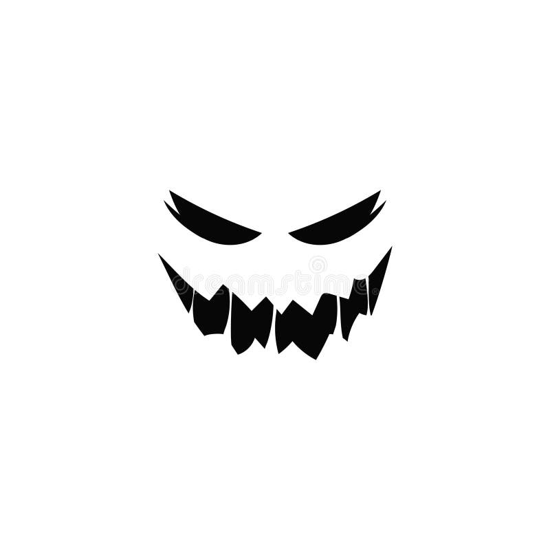 Devil Laughing Face with Big Teeth Stock Vector - Illustration of ...