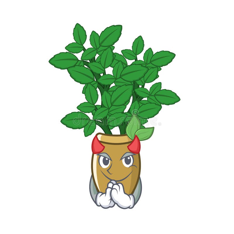 Devil Lemon Balm in the Cartoon Shape Stock Vector - Illustration of ...