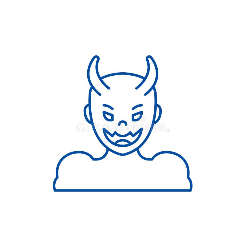 Devil Line Icon Concept. Devil Flat Vector Symbol, Sign, Outline ...
