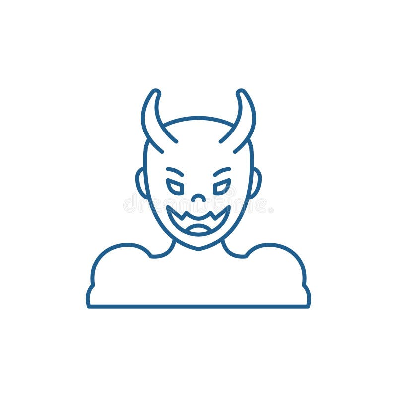 Devil Line Icon Concept. Devil Flat Vector Symbol, Sign, Outline ...