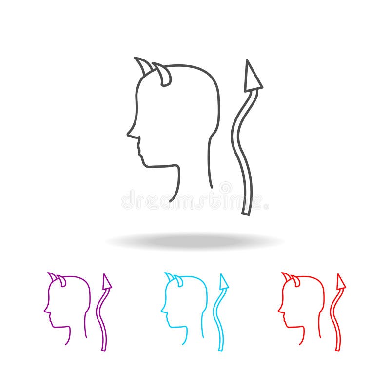 Devil Line Icon. Simple Set of Angel and Demon Related Outline Icons ...