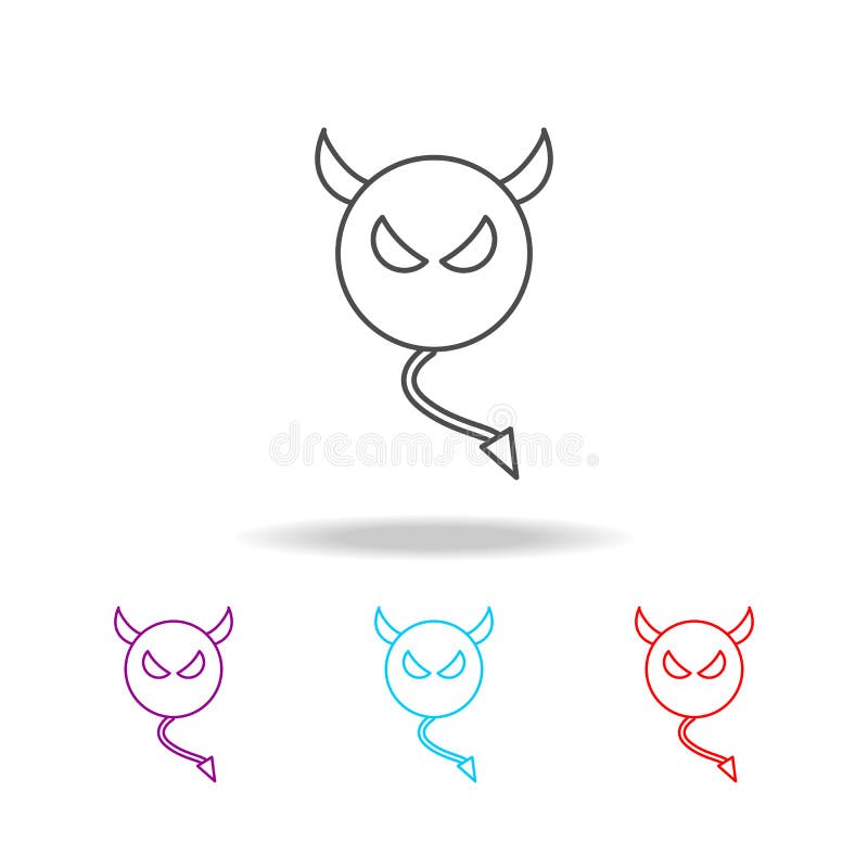 Devil Line Icon. Elements of Angel and Demon in Multi Colored Icons ...