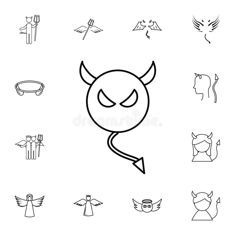 Devil Line Icon. Simple Set of Angel and Demon Related Outline Icons ...