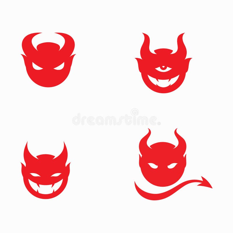 Devil Logo Symbol Vector Template Stock Vector - Illustration of satan ...