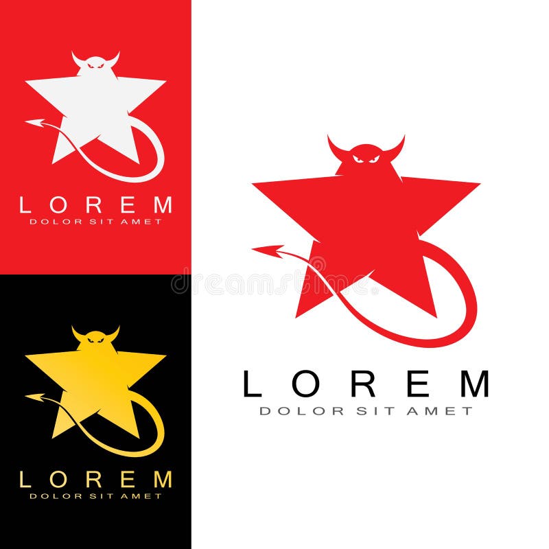 Devil logo template design stock illustration. Illustration of isolated ...