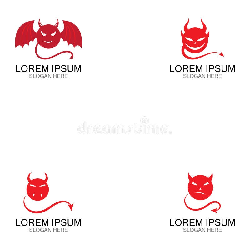 Devil Logo Vector Icon Template. Stock Vector - Illustration of evil ...