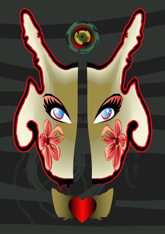 Love of Satan. Devil and Black Heart. Thumb Up Stock Vector ...