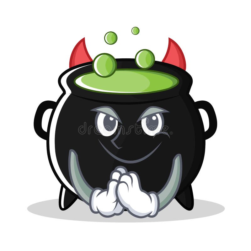 Devil Magic Cauldron Character Cartoon Stock Vector - Illustration of ...