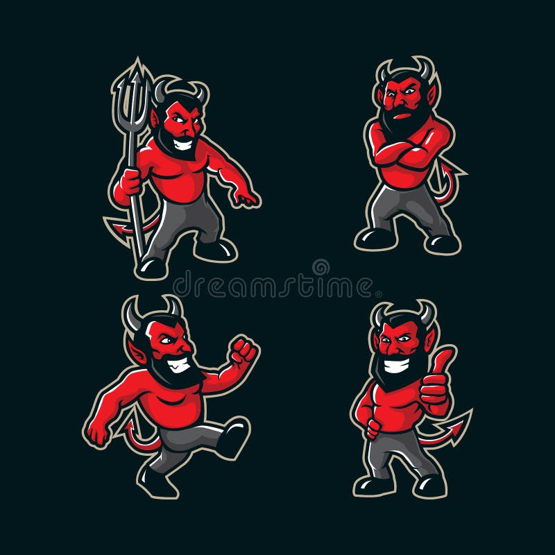 Devil Mascot Logo Design Vector with Modern Illustration Concept Style ...