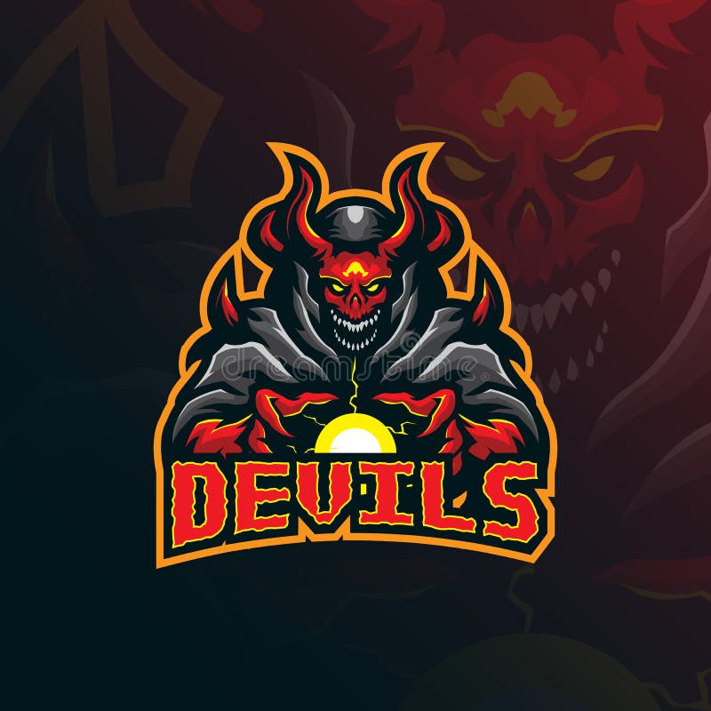 Devil Mascot Logo Design Vector with Modern Illustration Concept Style ...