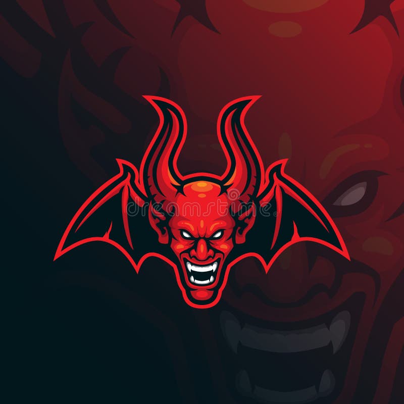 Devil Mascot Logo Design Vector with Modern Illustration Concept Style ...