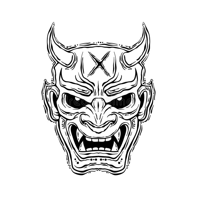 Devil Mask with Hand Drawing Style Free Vector Stock Vector ...
