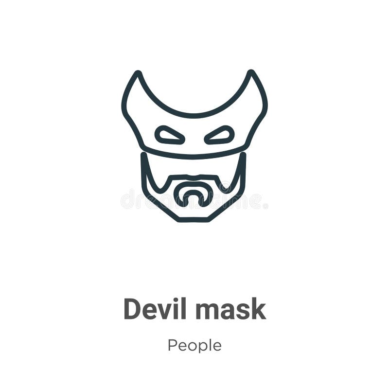 Devil Outline Vector Icon. Thin Line Black Devil Icon, Flat Vector ...