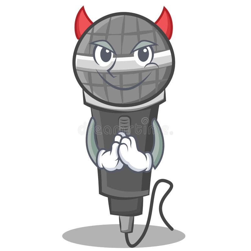 Devil Microphone Cartoon Character Design Stock Vector - Illustration ...