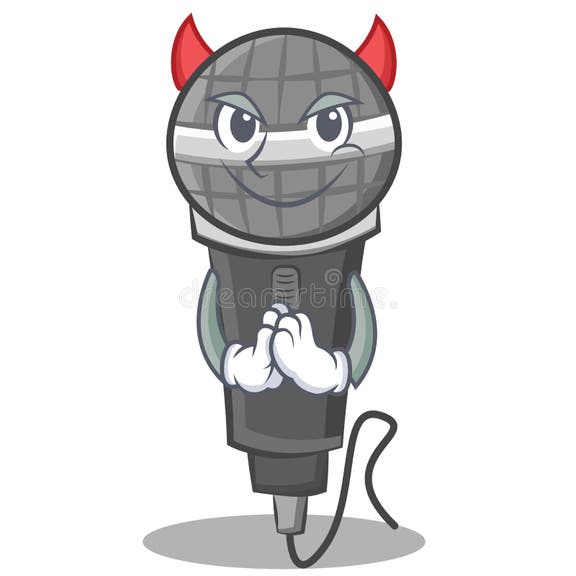 Devil Microphone Cartoon Character Design Stock Vector - Illustration ...