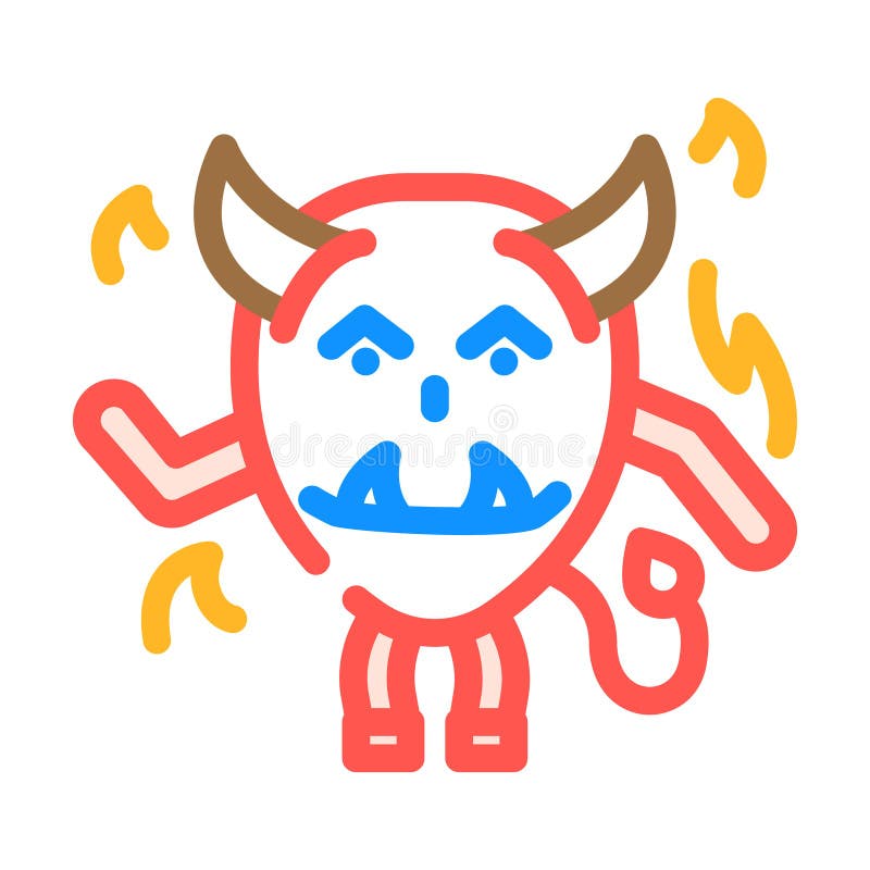 Devil Monster Alien Color Icon Vector Illustration Stock Vector ...