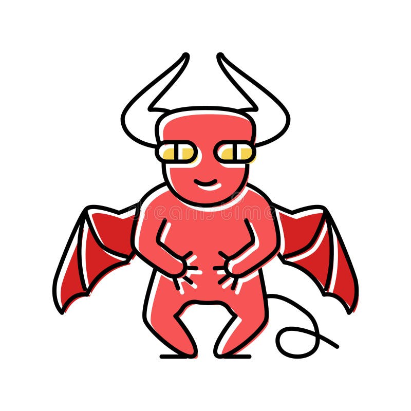 Devil Monster Alien Color Icon Vector Illustration Stock Vector ...