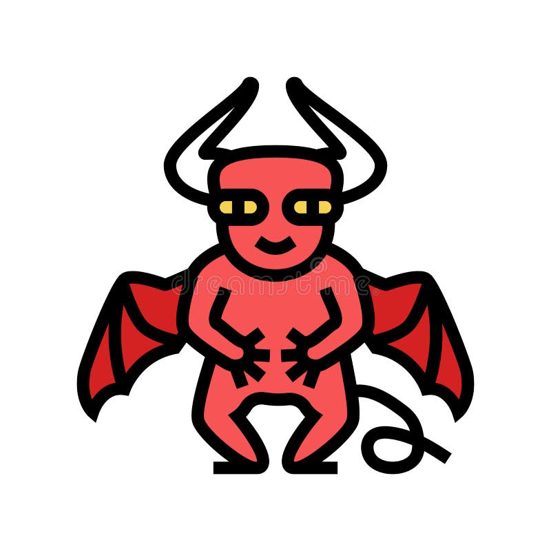 Devil Monster Alien Color Icon Vector Illustration Stock Vector ...