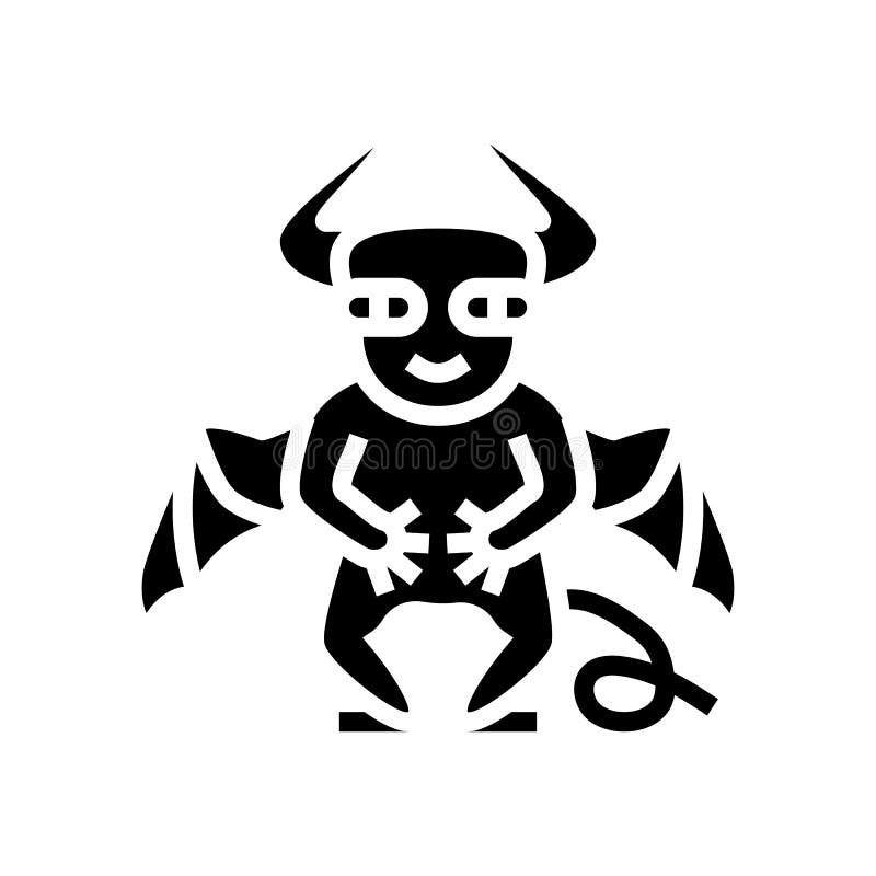 Devil Monster Alien Glyph Icon Vector Illustration Stock Vector ...