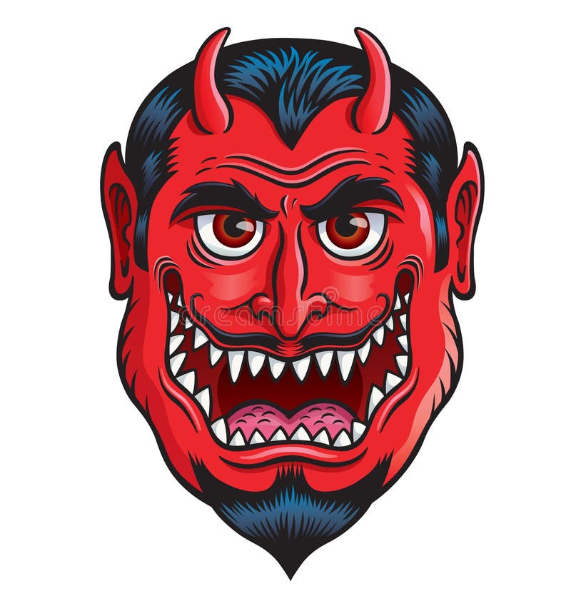 Devil Monster Face stock illustration. Illustration of monster - 58954199