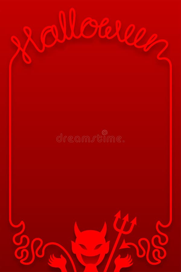 Devil Monster with Fork Concept Design and Halloween Text Stock Vector ...