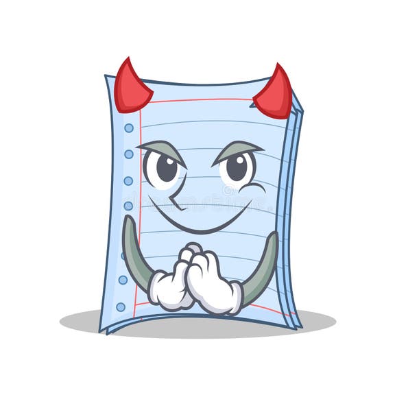 Devil Notebook Character Cartoon Design Stock Vector - Illustration of ...