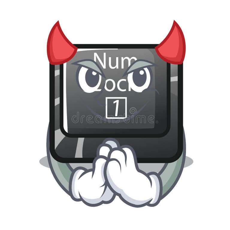 Devil Num Lock Installed on Cartoon Computer Stock Vector ...