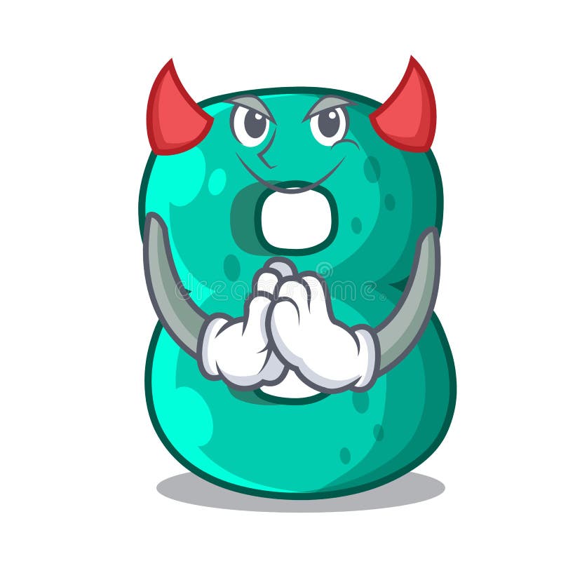 Angry Number Eight Made with Cartoon Shaped Stock Vector - Illustration ...