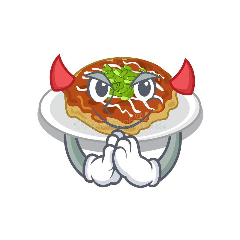 Devil Pancake with Strawberry Mascot Cartoon Stock Vector ...