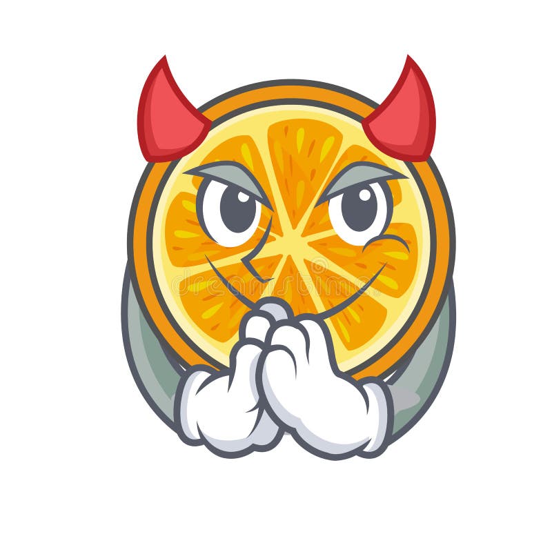 Devil Orange Mascot Cartoon Style Stock Vector - Illustration of ...