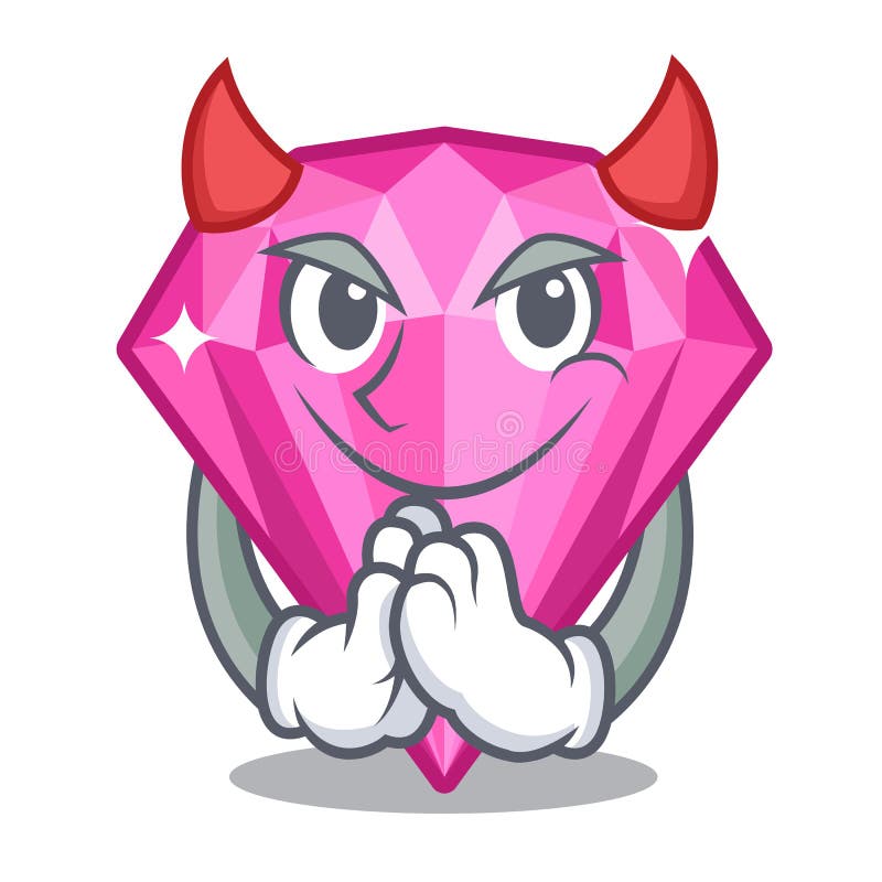 Devil Pink Diamond in the Mascot Shape Stock Vector - Illustration of ...