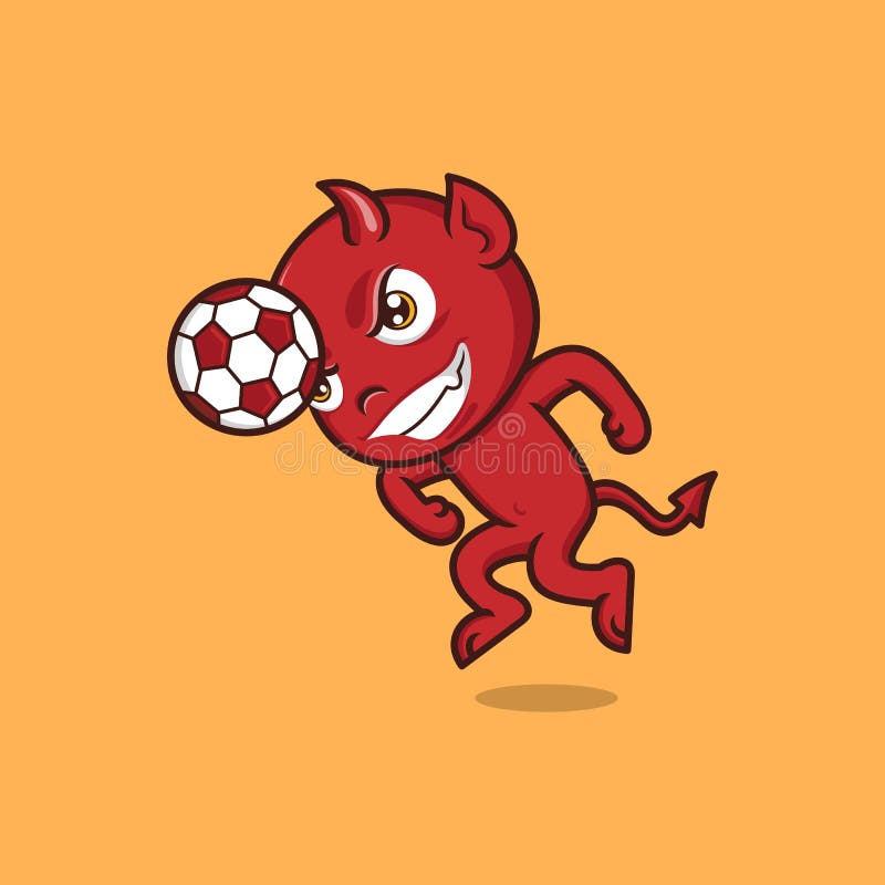 Devil playing football stock vector. Illustration of evil - 266129718