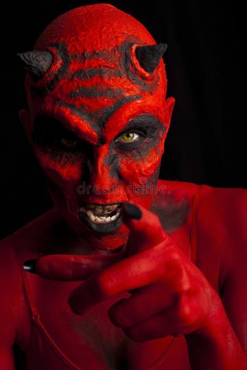 Devil pointing at you. stock photo. Image of beautiful - 20831098