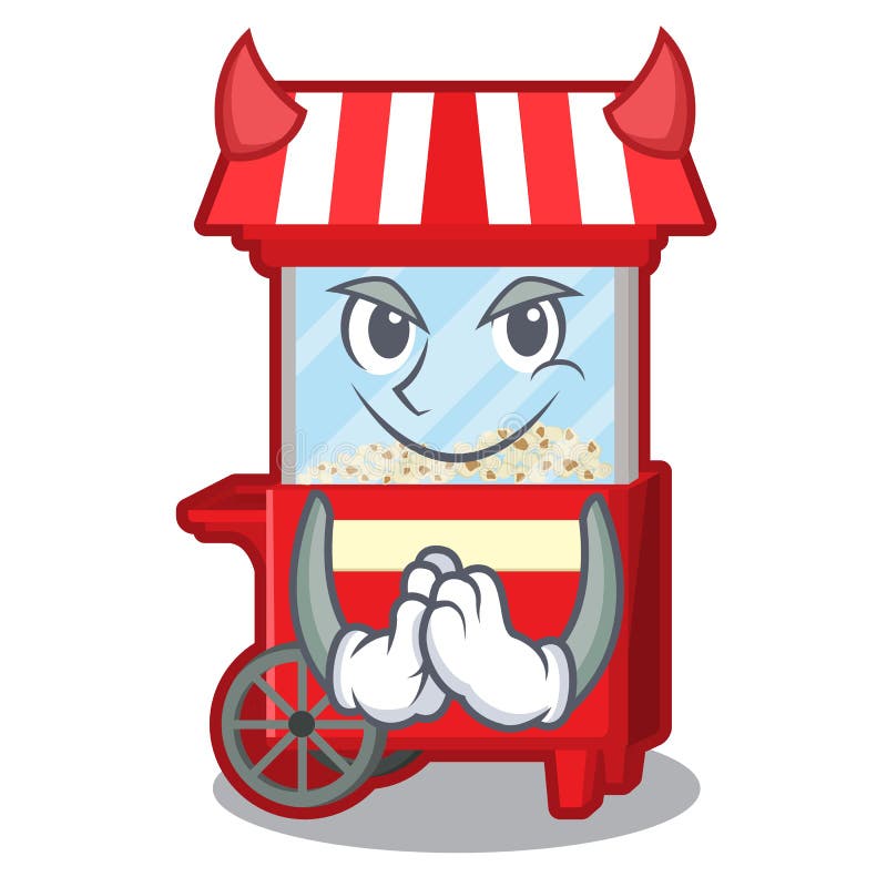 Devil Popcorn Machine Isolated in the Mascot Stock Vector ...