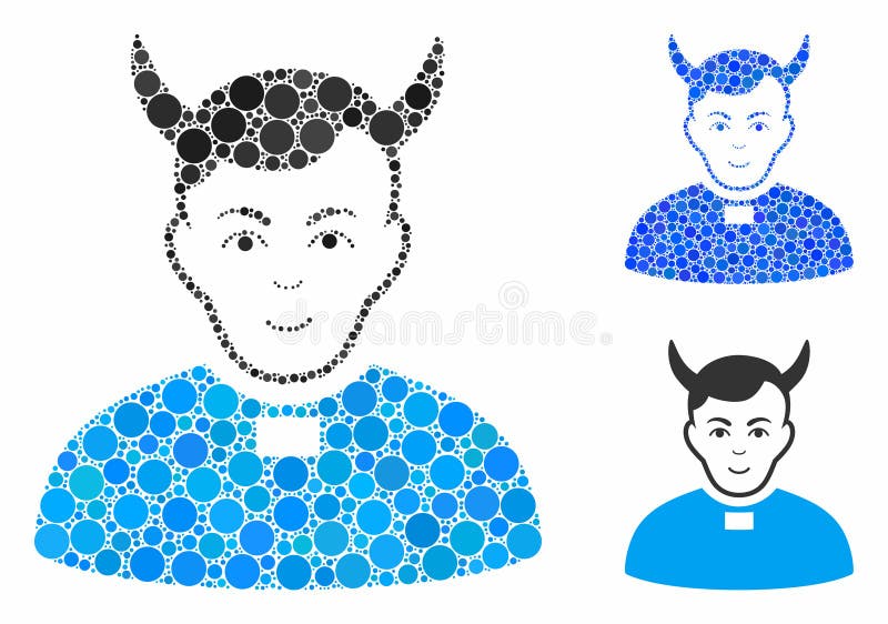 Devil Priest Composition Icon of Circles Stock Vector - Illustration of ...