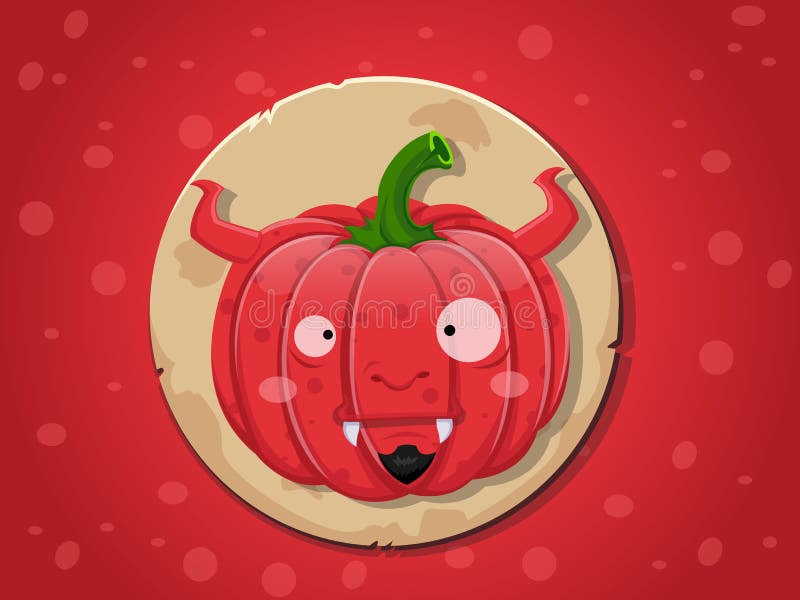 Red Devil Pumpkin Mascot Holding Shadow Animal Stock Vector ...