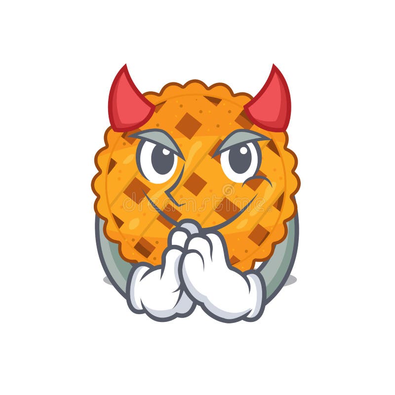 Devil Pumpkin Pie Character Cartoon Stock Vector - Illustration of ...