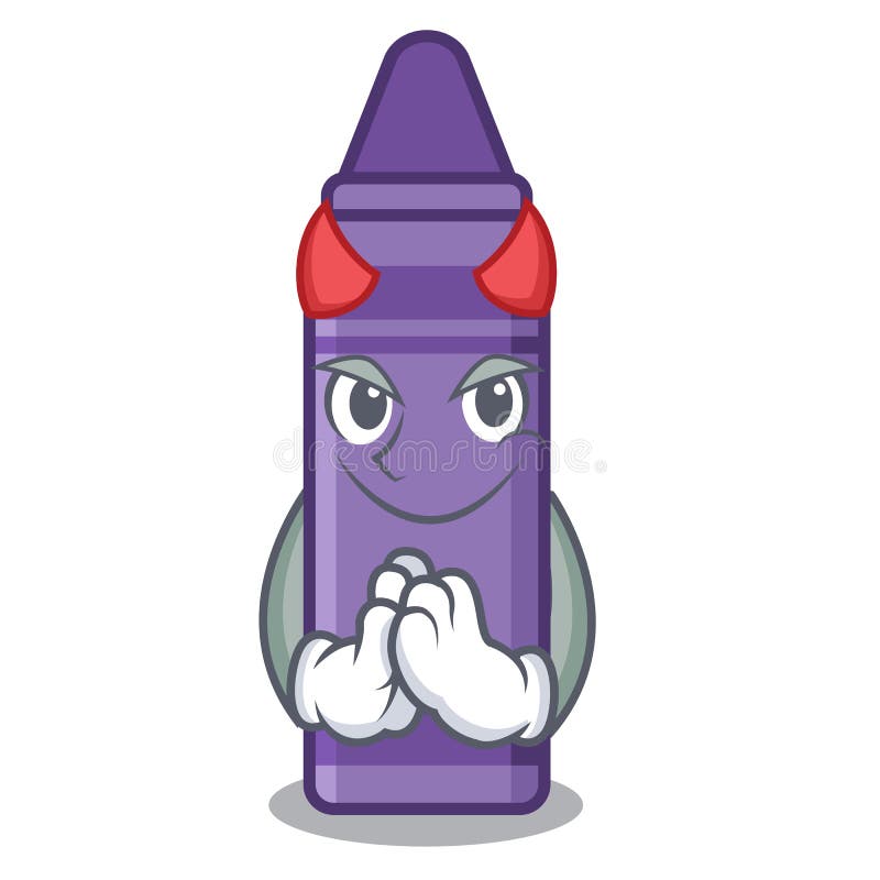 Devil Purple Crayon Isolated with the Character Stock Vector ...