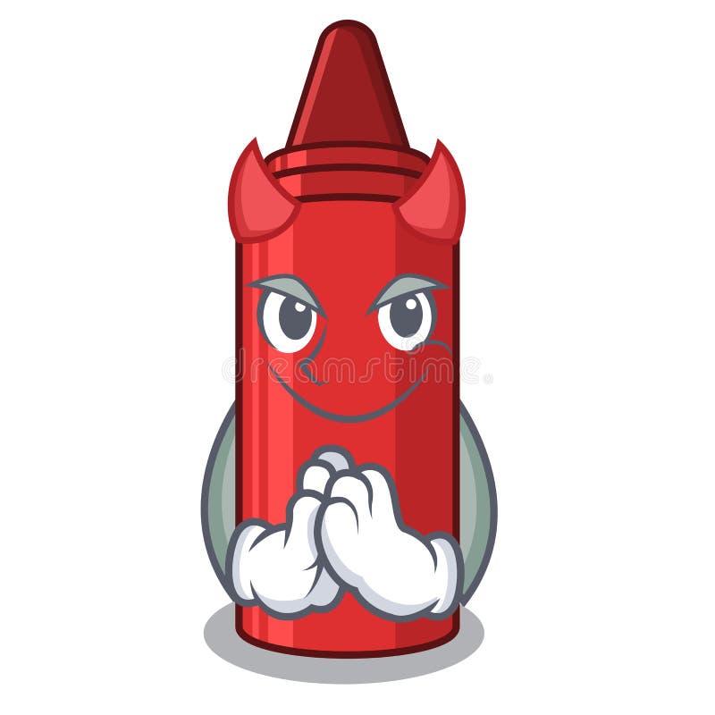 Angry Red Crayon in a Cartoon Bag Stock Vector - Illustration of design ...