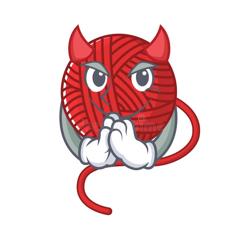 Devil Red Wool Yarn Cartoon in Character Design Stock Vector ...