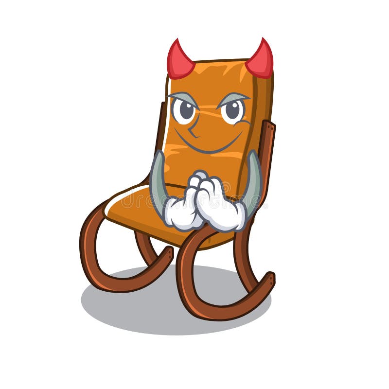 Devil Rocking Chair in the Cartoon Shape Stock Vector - Illustration of ...