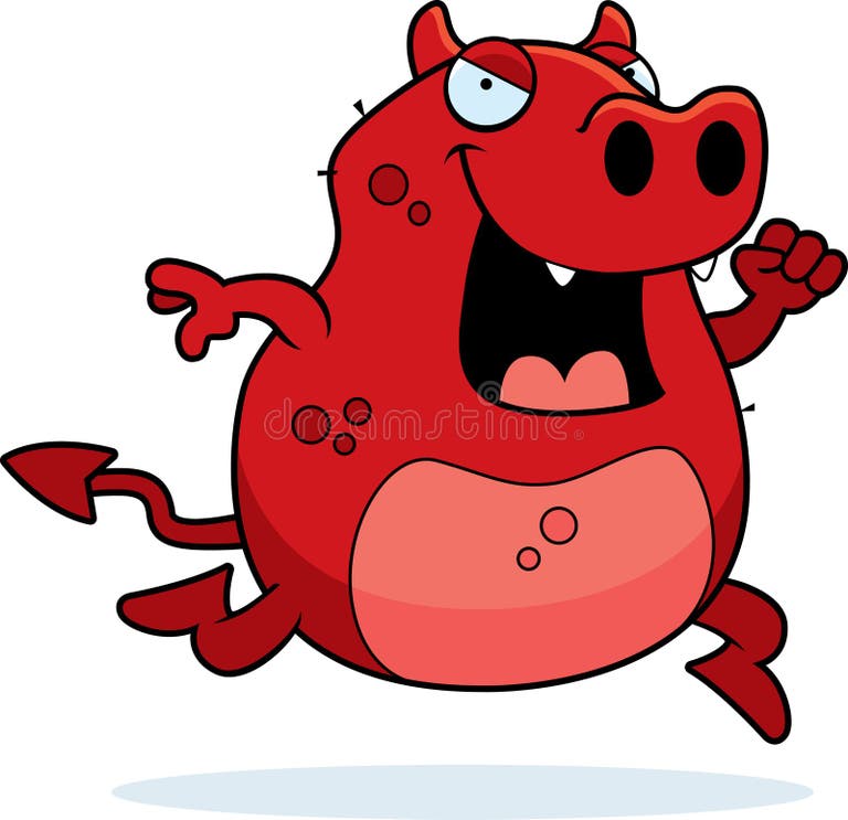 Devil Running stock vector. Illustration of mean, cartoon - 10978254