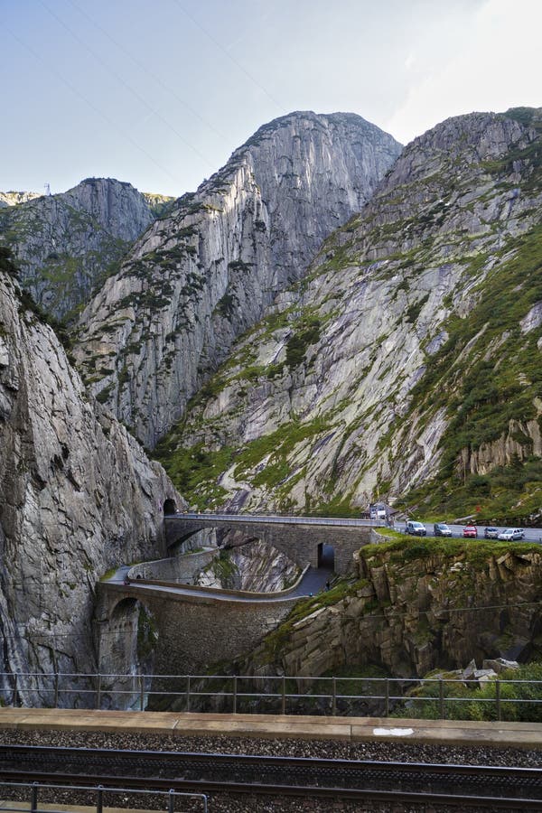 Devil S Bridge at St. Gotthard Pass Stock Image - Image of hiking ...