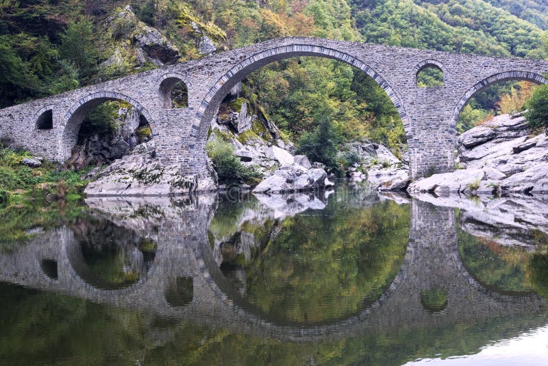 Devil`s Bridge is Three-arched Bridge Over the Arda River, Bulgaria ...